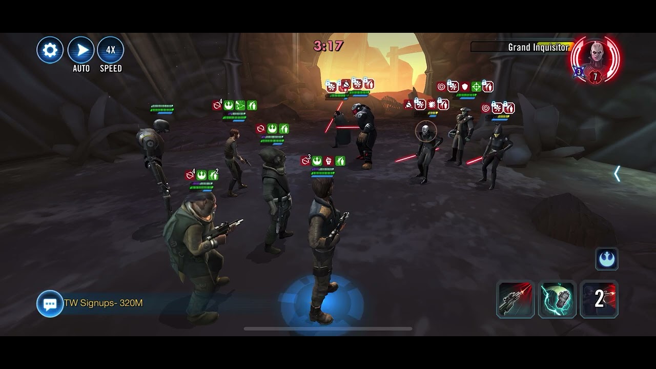 SWGOH - TERRITORY WARS - GAC - ADMIRAL RADDUS VS INQUISITORS - YouTube