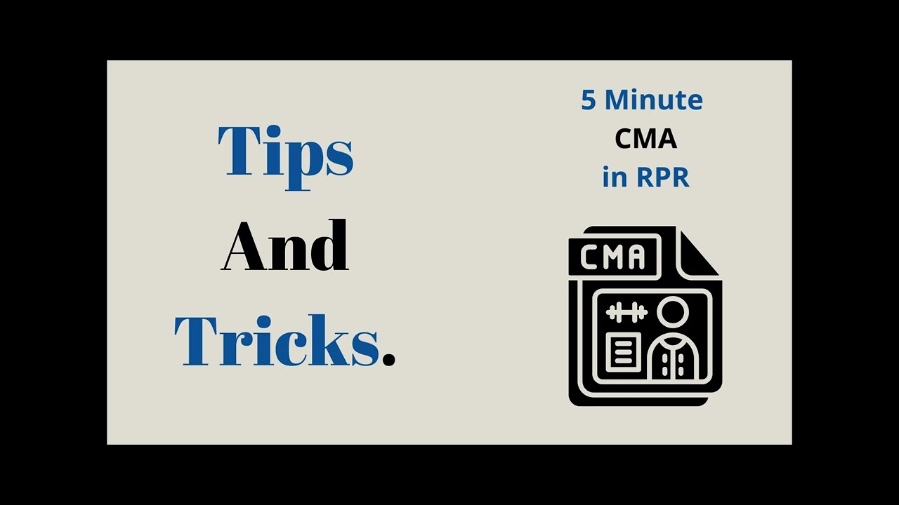 Tips and Tricks - Create a CMA in 5 Minutes with RPR - YouTube