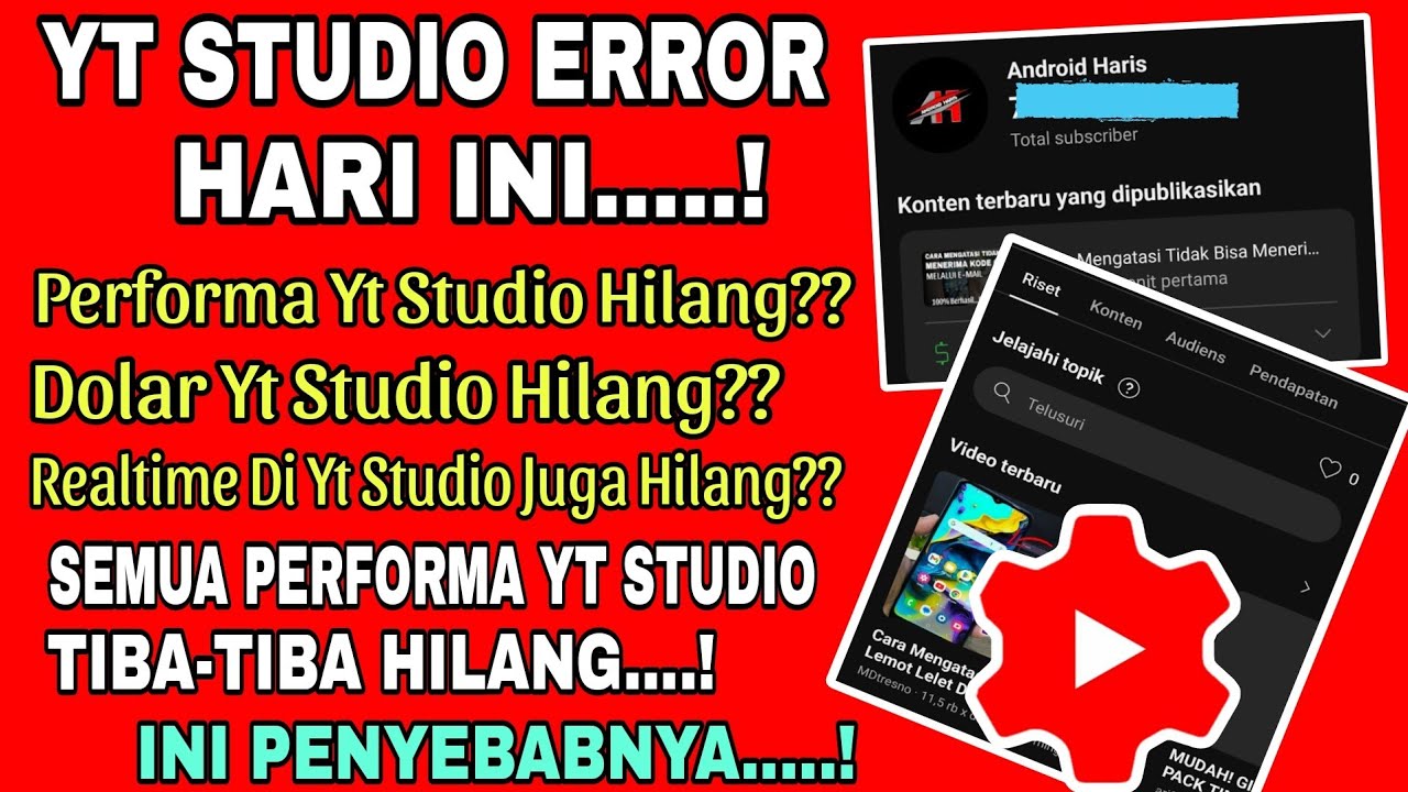 Youtube Studio Error Hari Ini || Penyebab Dan Cara Mengatasi Performa Dan Realtime Yt Studio ...