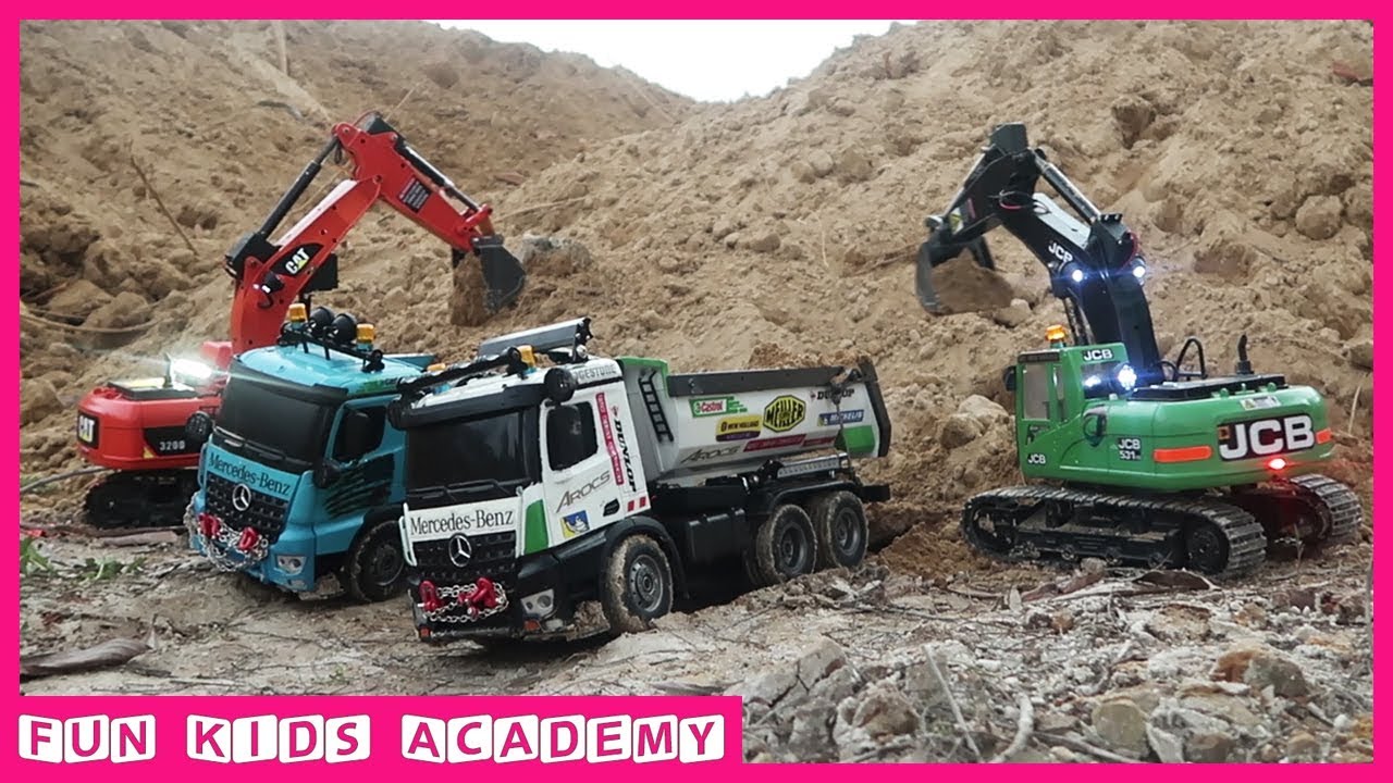 Excavator for Kids - JCB & CAT Excavators, Dump Trucks, Bulldozer ...