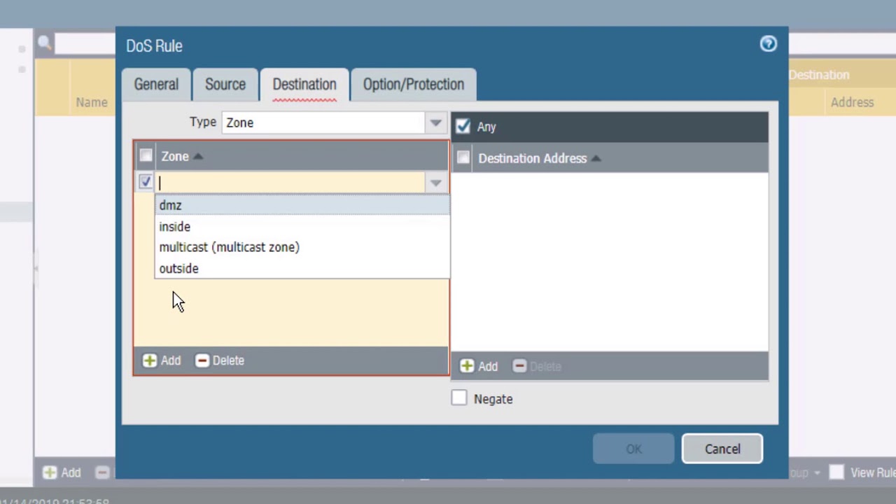 Configuring DoS Protection Policy - YouTube