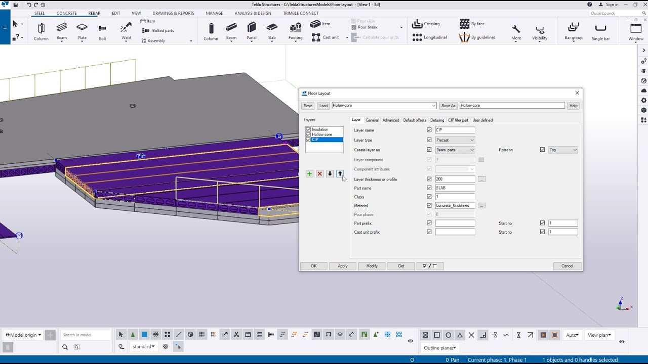 Modify a slab using Floor layout Layer tab - YouTube