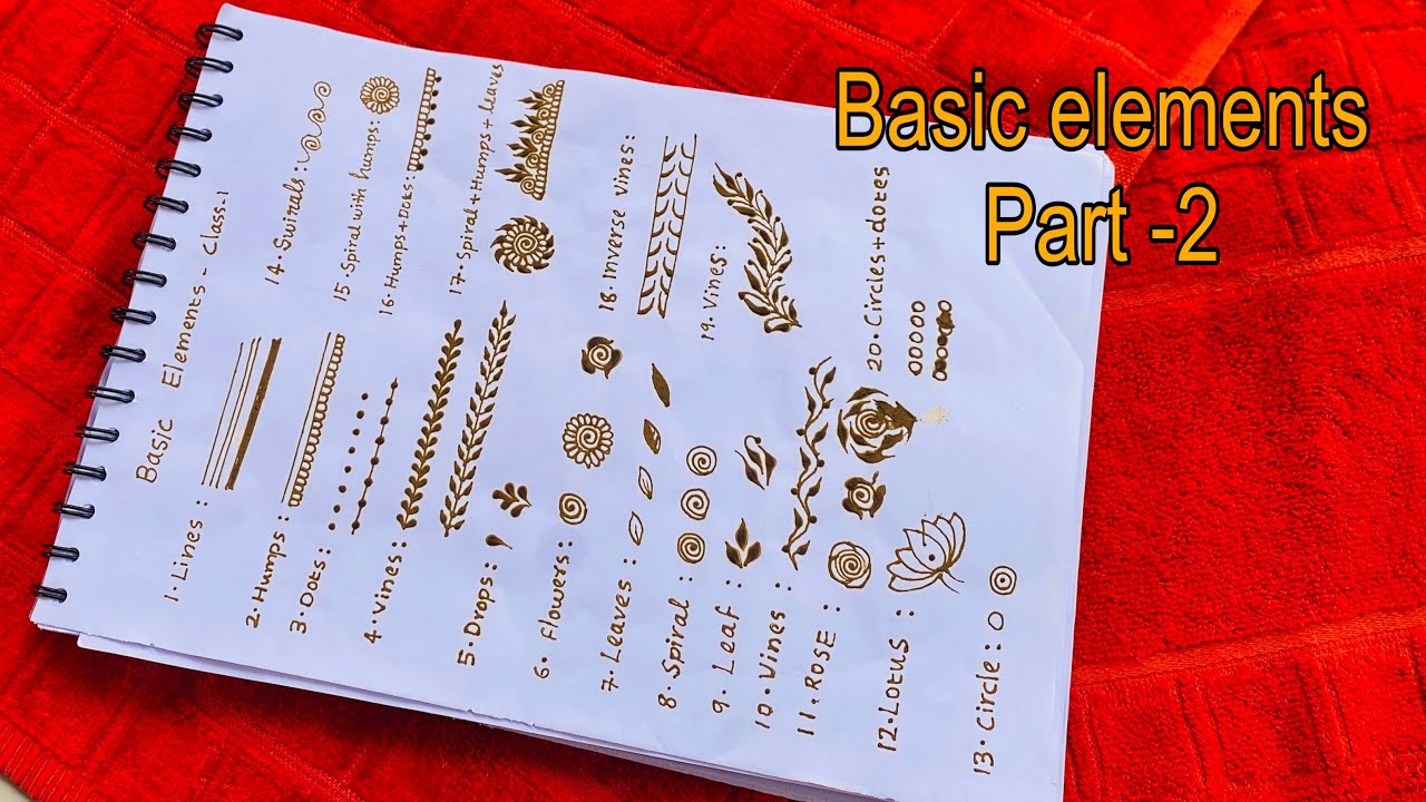 Mehandi class || basic in mehandi || basic elements part 2 || professional mehandi class #henna ...