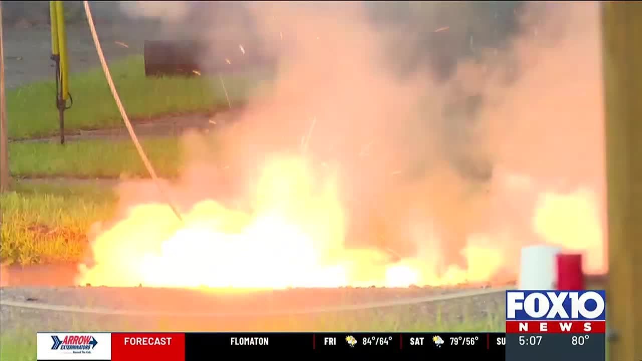Downed power line sparks fire on ground, MFRD says - YouTube