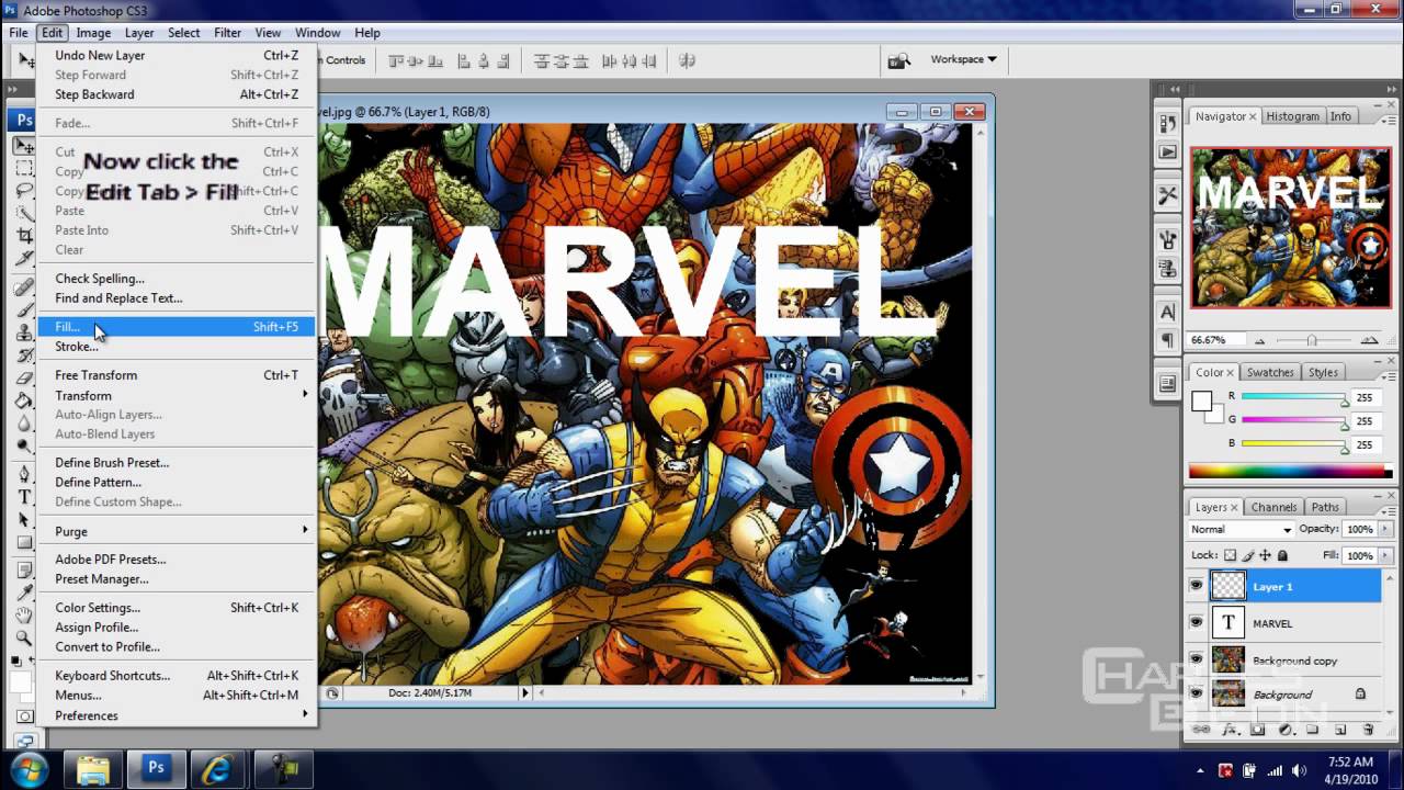 How to insert a Picture into a Text using Photoshop - YouTube