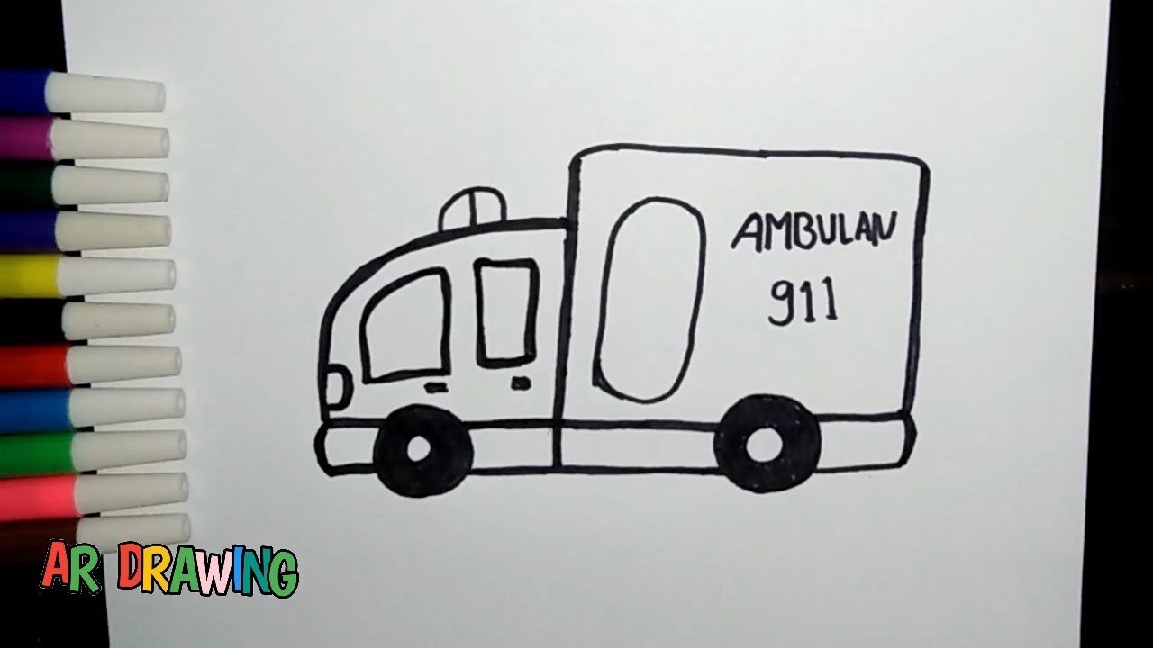 Cara Menggambar dan Mewarnai Mainan Mobil Ambulan | Arol Drawing - YouTube