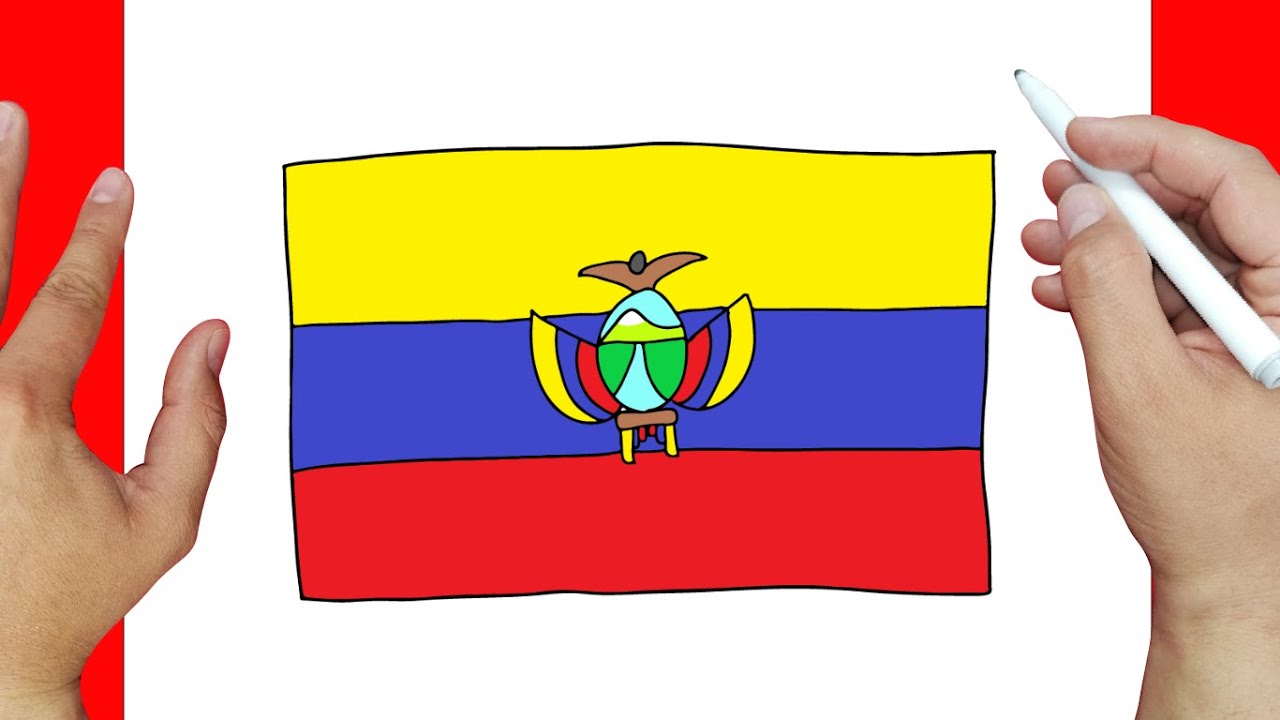 How to draw the flag of ecuador step by step - YouTube