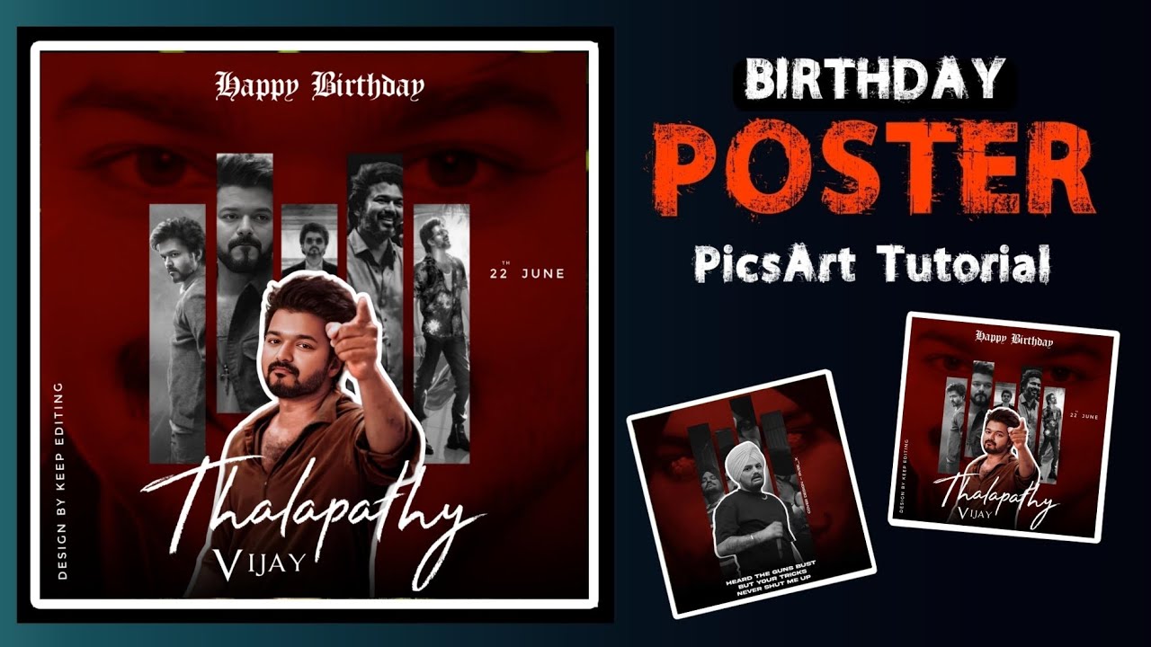 Easy PicsArt Tutorial :Birthday poster CDP photo editing tutorial ...