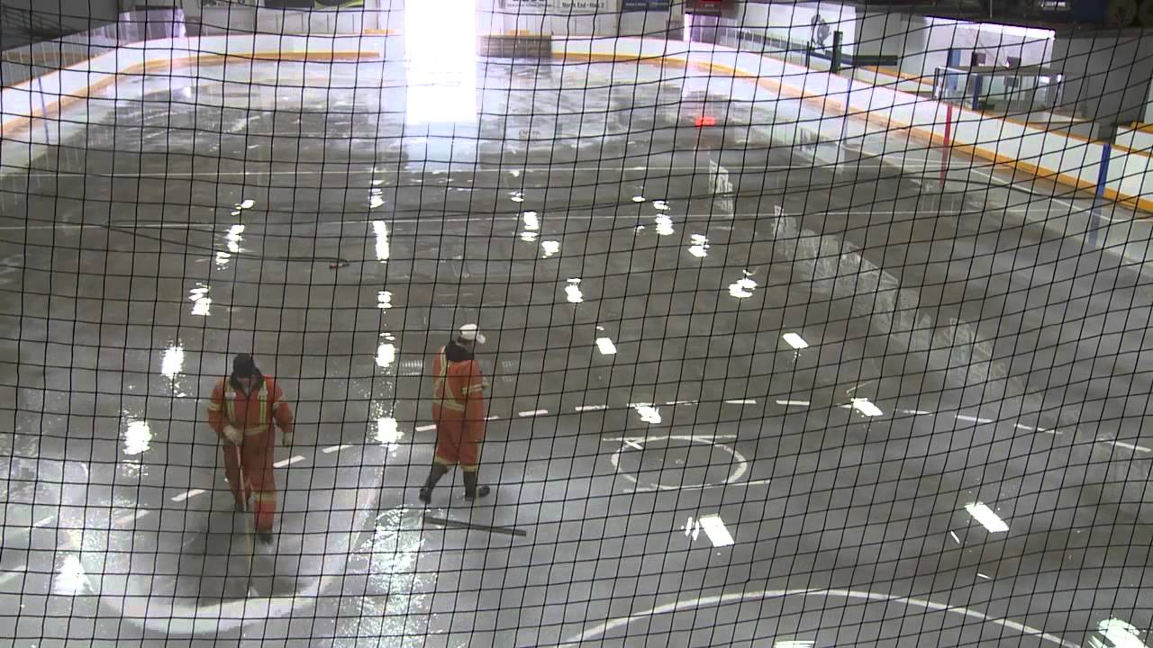 Ice removal (Time Lapse) from the Claresholm Arena 2016 - YouTube