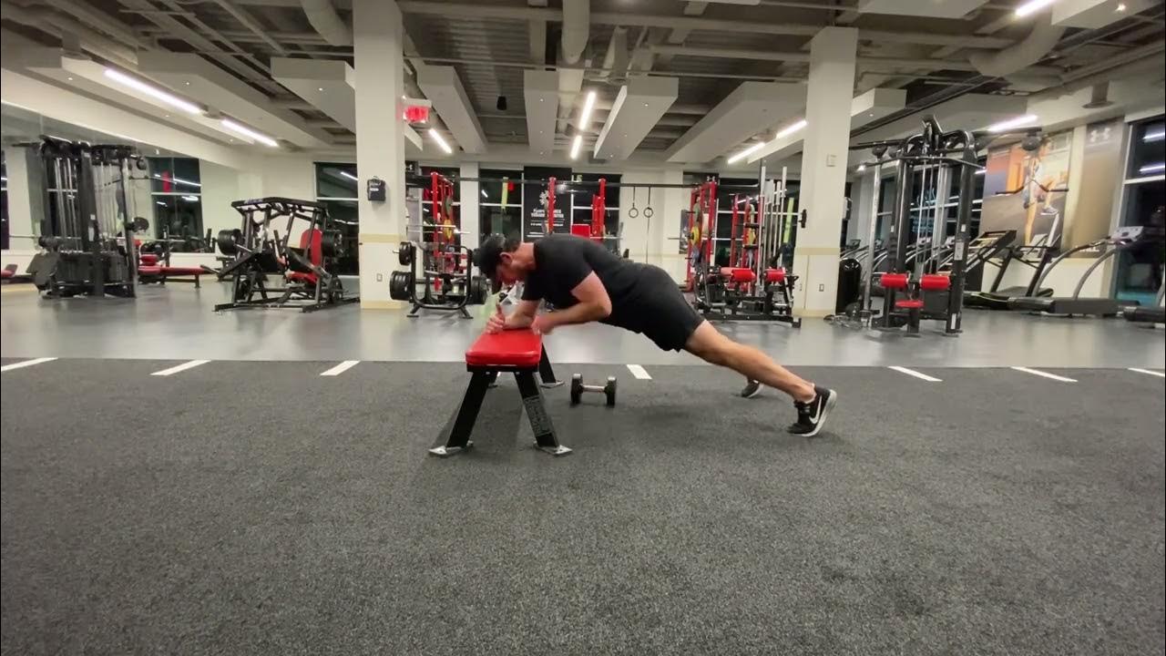 DB Plank Row off Bench - YouTube