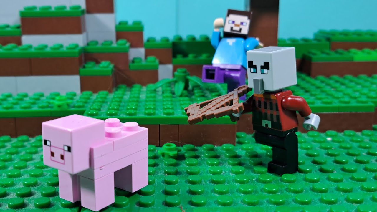 Lego Minecraft: Pig Vs Pillager - Stop Motion - YouTube