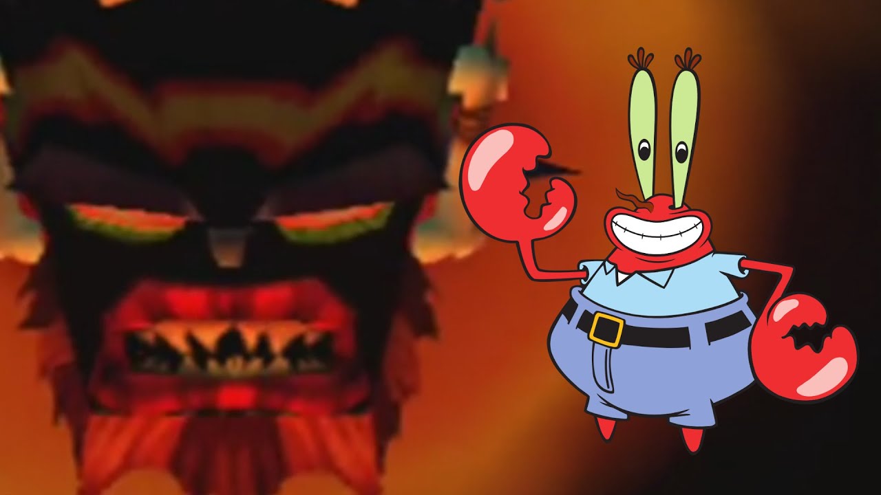 Uka Uka voiced by Mr Krabs - YouTube