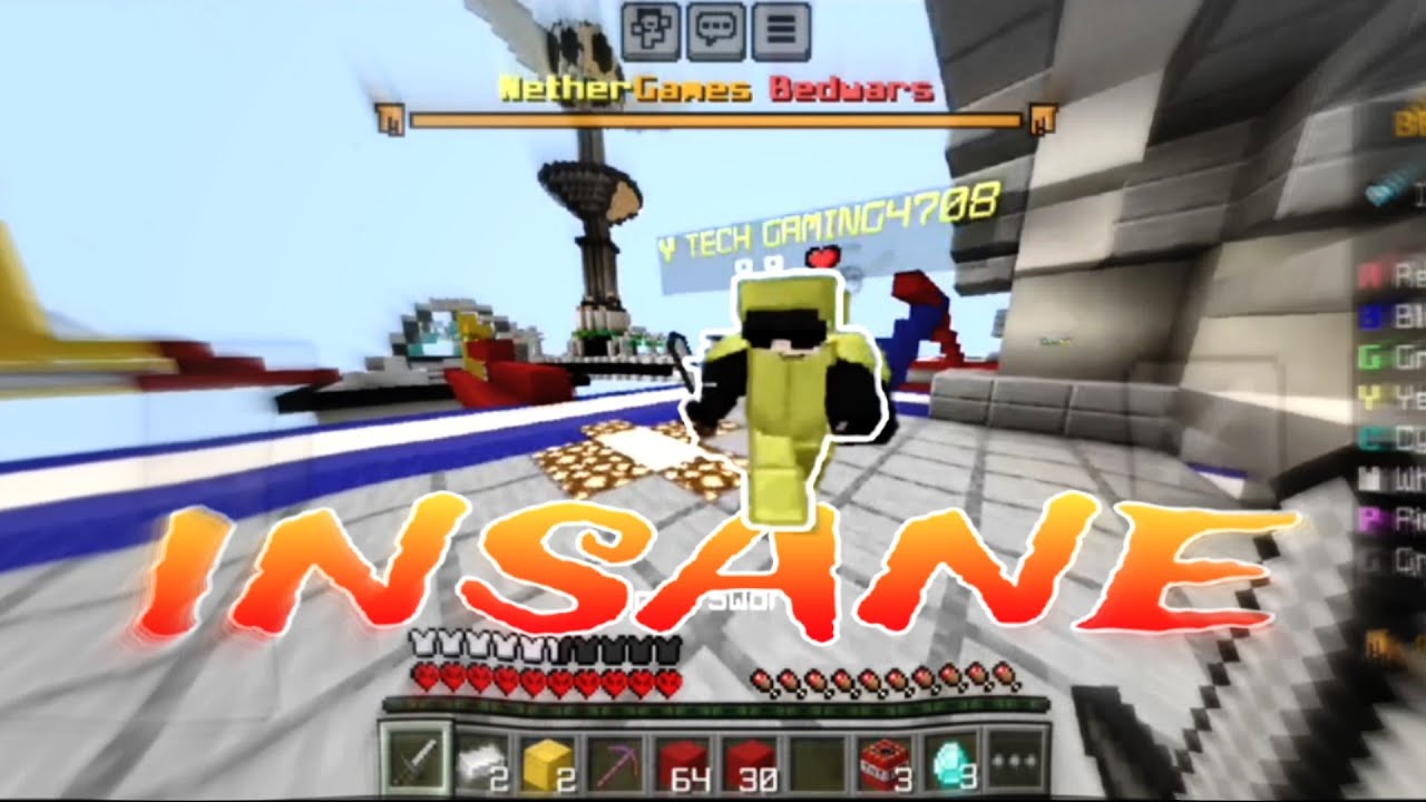 Insane Minecraft bedwars gameplay 🥰||nethergames bedwars - YouTube