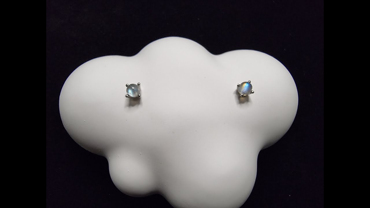 Anting Batu Biduri Bulan Moonstone Silver925 Magic Stone 5A 4mm B202 ...