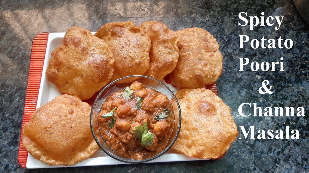 Spicy Potato Poori with Channa Masala 🤤😋 - YouTube