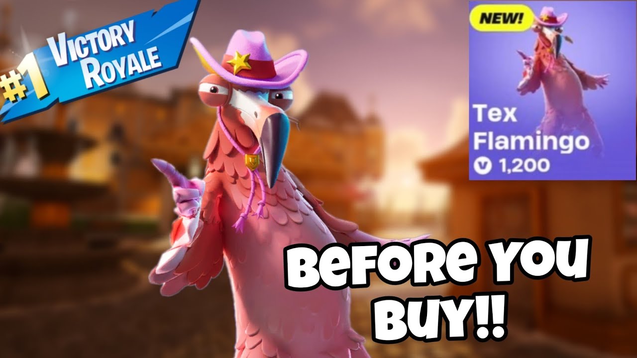BEFORE YOU BUY!! Tex Flamingo Fortnite Skin Gameplay Full Game Win ...