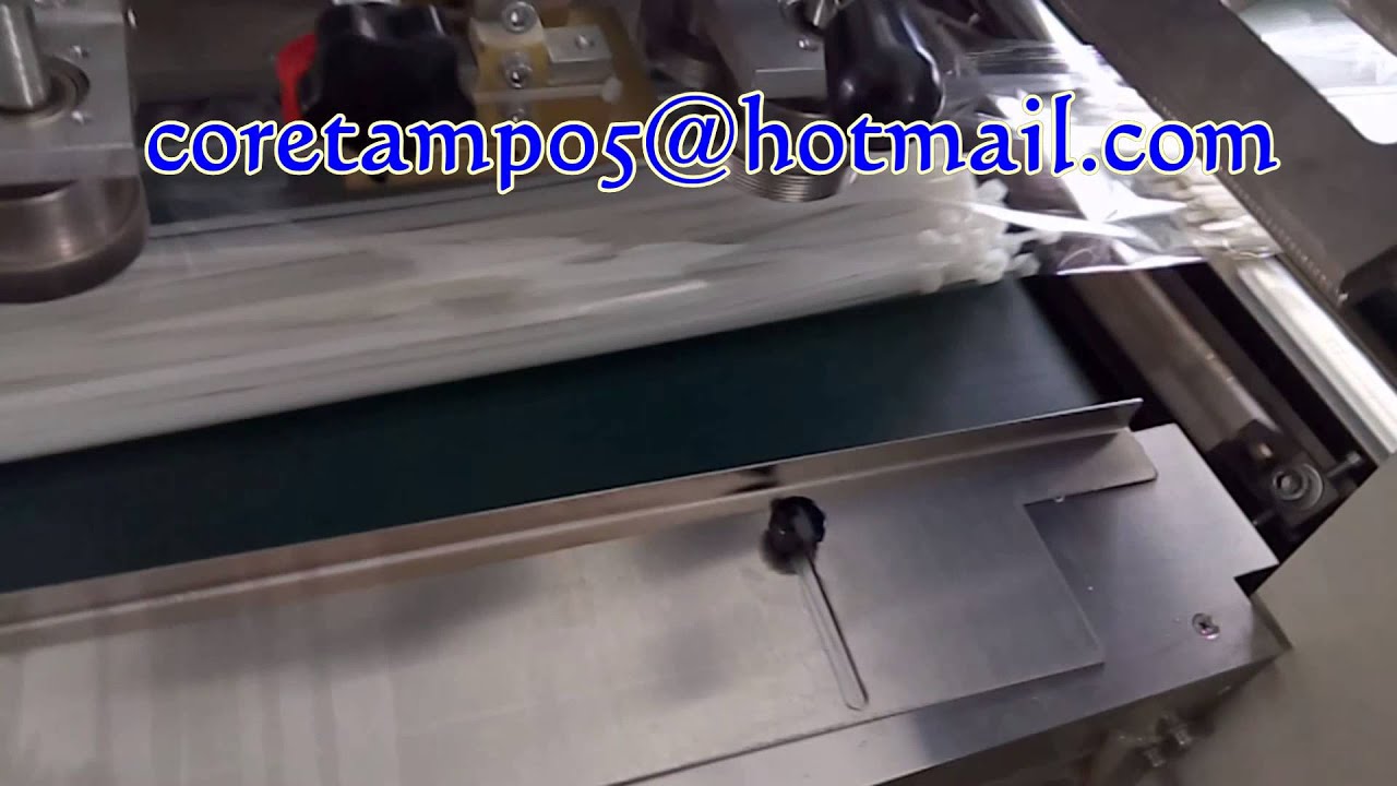 Automatic plastic strips packing machine - YouTube
