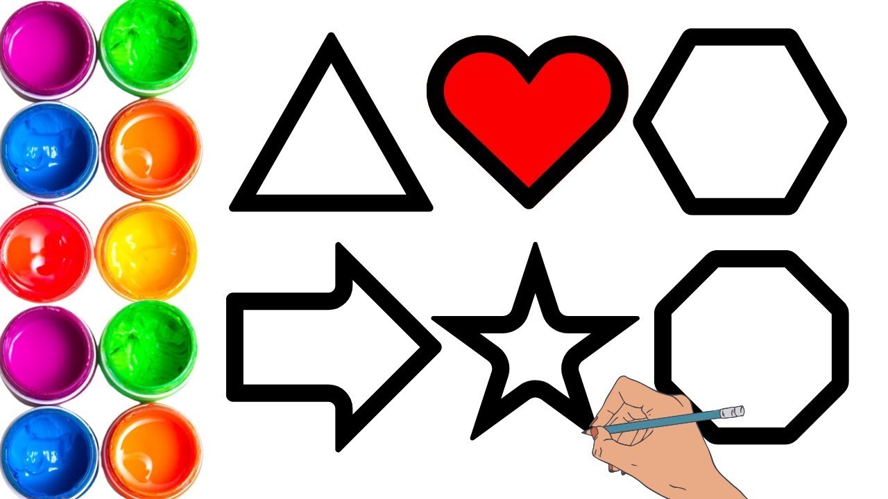Shapes drawing for kids, colors for toddlers, Learn 2d shapes ...