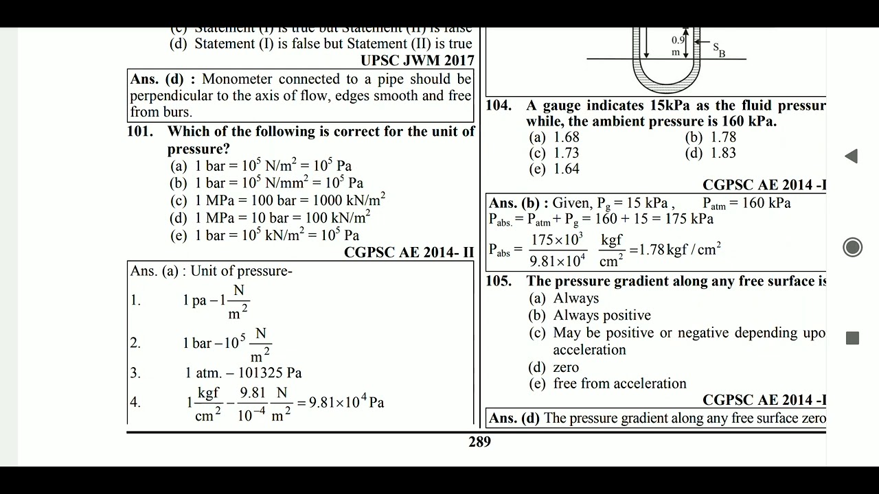 Fluid Mechanics question and answers (Part 5) - YouTube