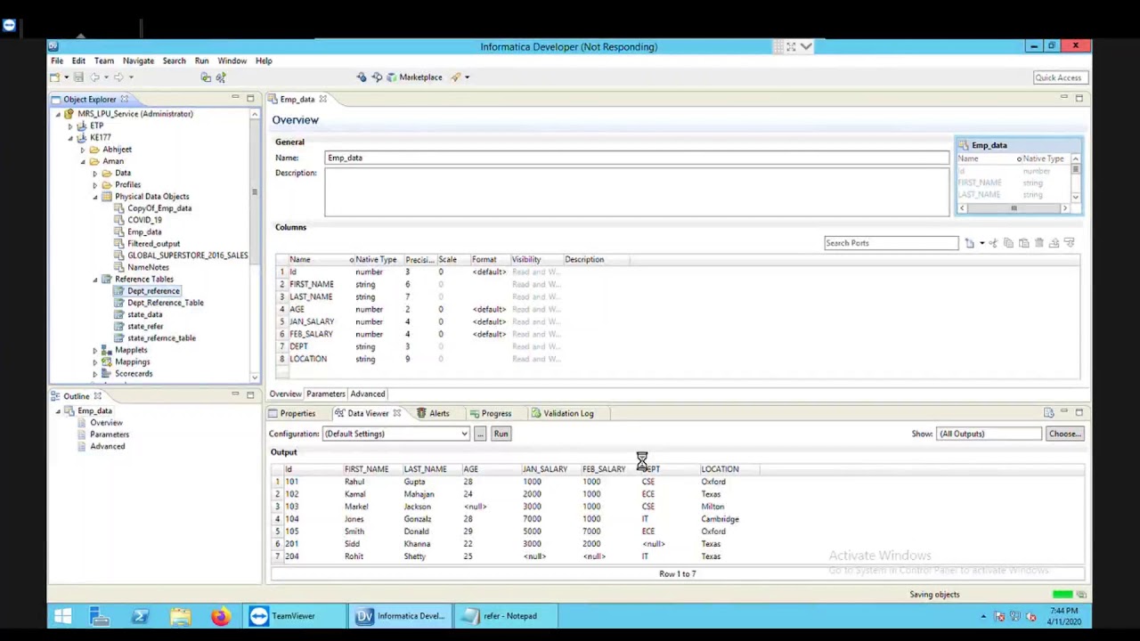 2.1 Creating Empty Reference Table in IDQ - YouTube