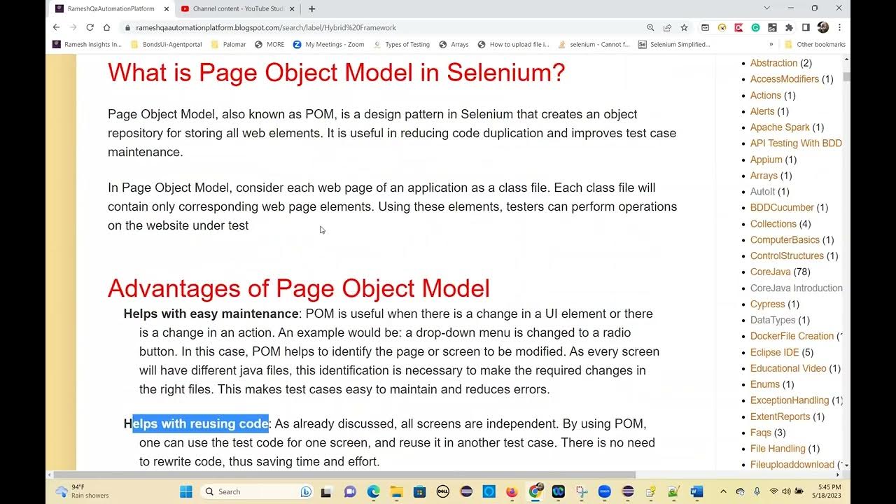 HybridFrameWork Introduction Part1 May 18 2023 - YouTube