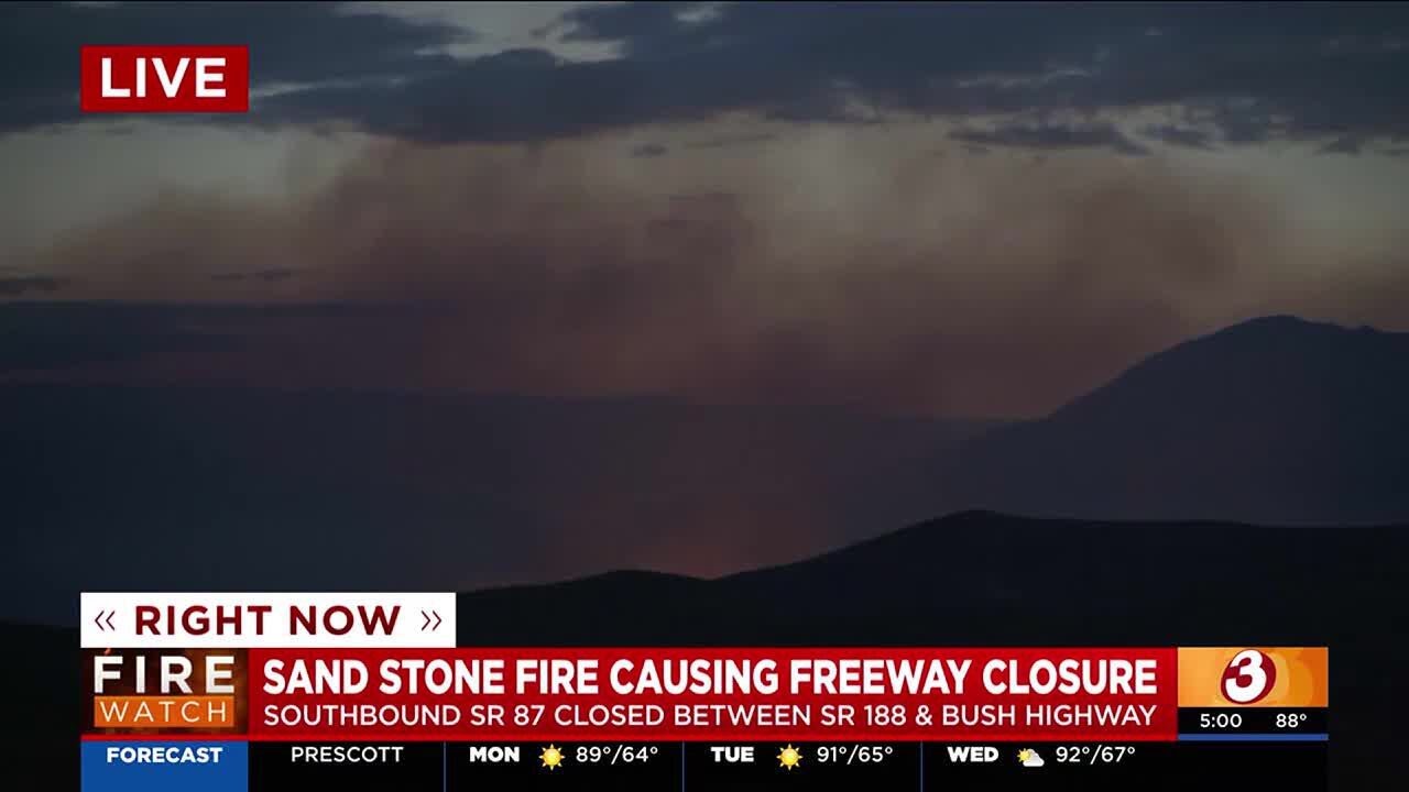 Sand Stone Fire burning 15,000 acres, closes SR 87 north of Fountain ...