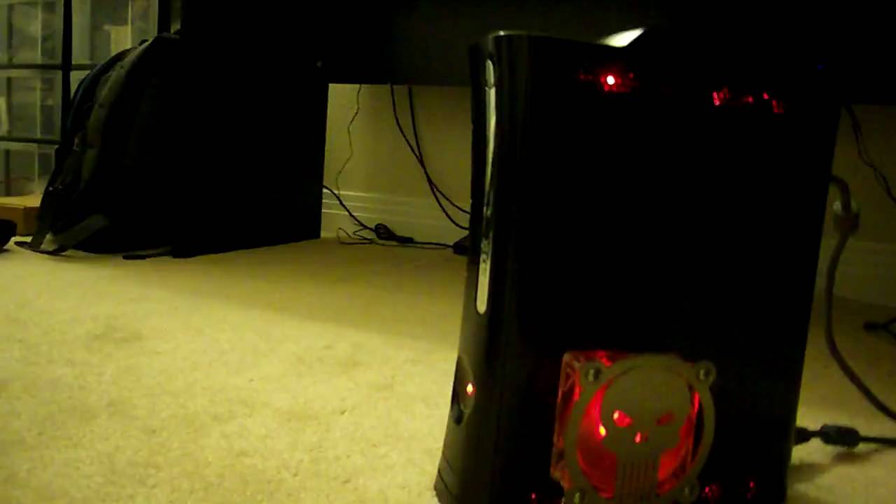 My Xbox 360 case mod (red LEDs, punisher skull) - YouTube