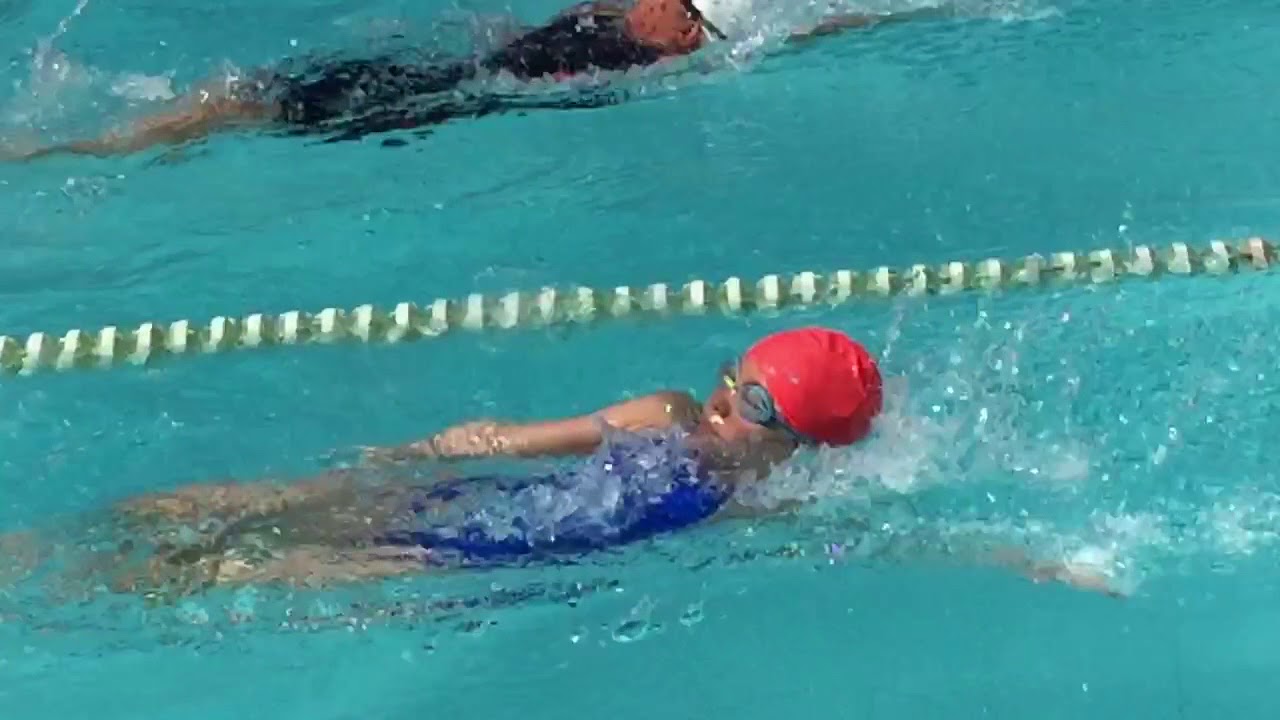 10 year-old swimming competition back stroke - YouTube
