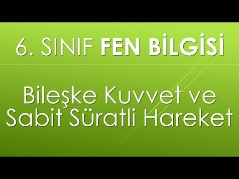 6  SINIF Fen Bilimleri Dersi, Bileske Kuvvet ve Sabit Suratli Hareket Konusu 2018 12 17