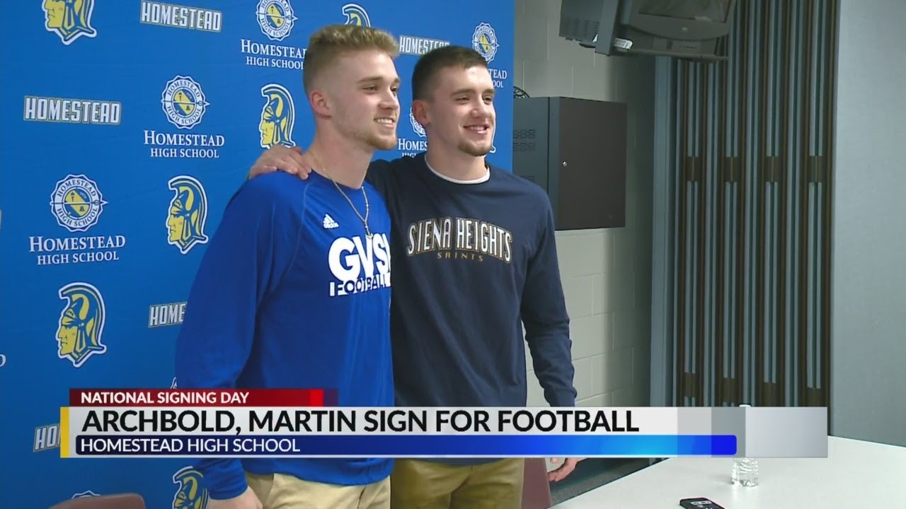 Homestead's Jake Archbold, Nik Martin sign to play college football ...