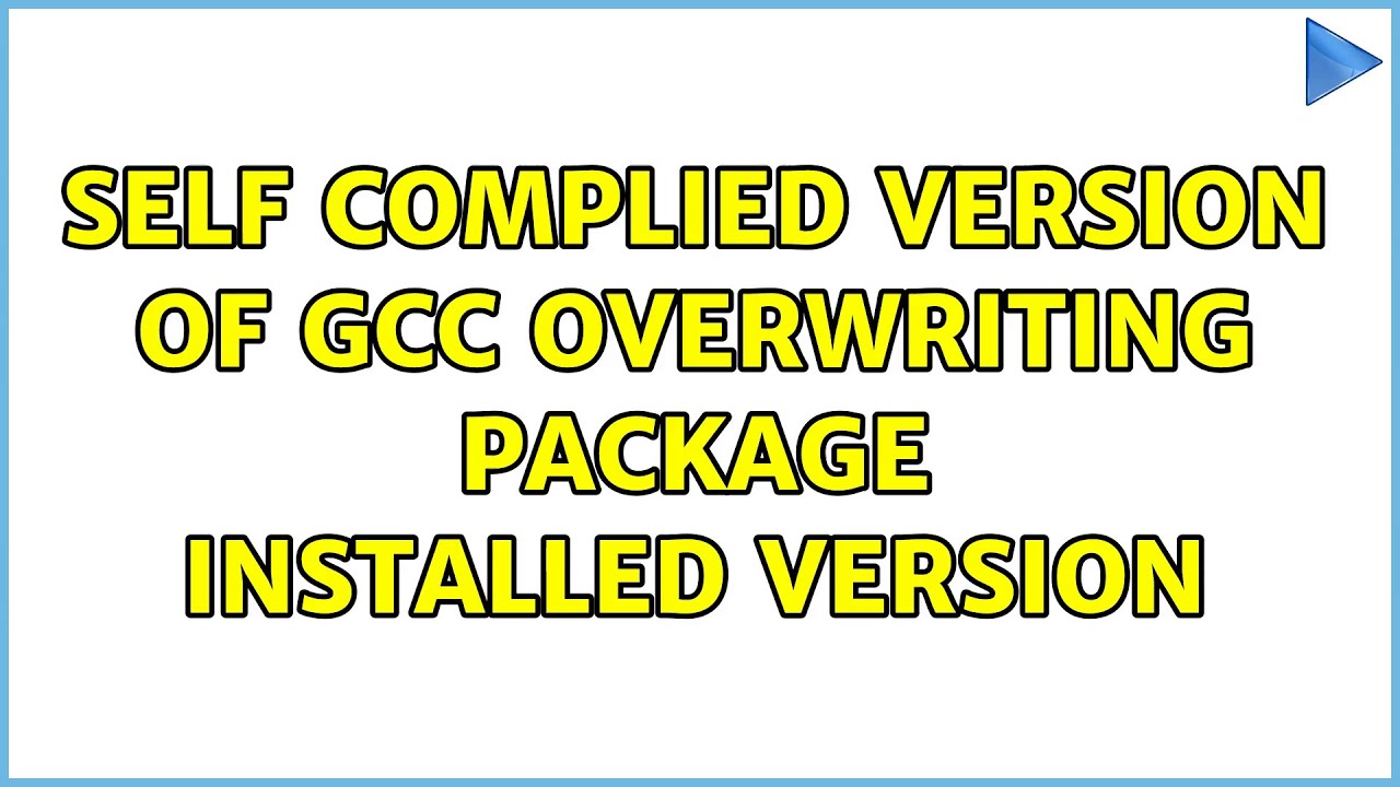 Self complied version of GCC overwriting package installed version ...