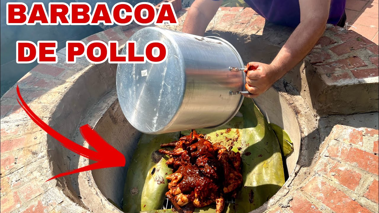 BARBACOA DE POLLO ENCHILADA! Con pencas de maguey, estilo Hidalguense ...