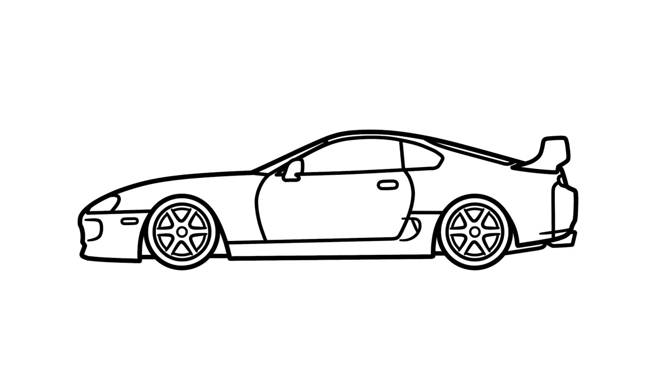 How to draw a TOYOTA SUPRA A80 easy / Drawing toyota supra mk4 stance ...