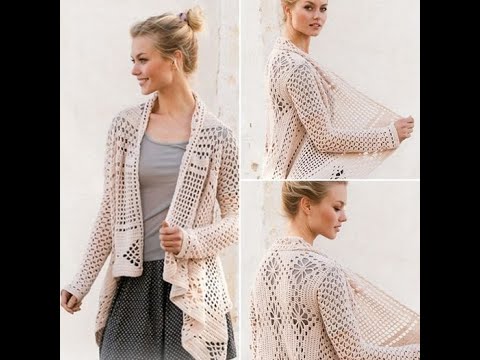 TUTORIAL CROCHET CARDIGAN PONCHO SACO PASO A PASO TODAS LAS TALLAS ...