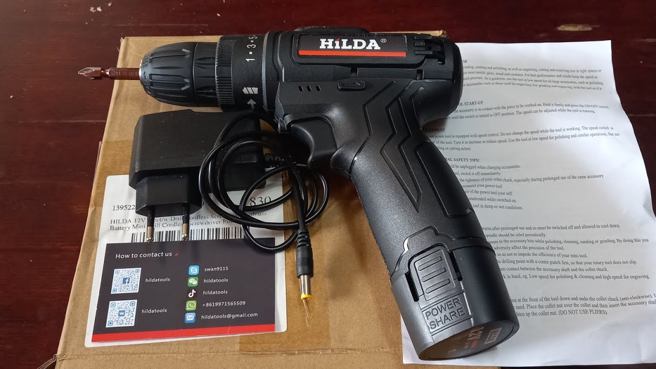 10 Minutes Satisfying Unboxing of Cordless Electric Drill || Hilda ...