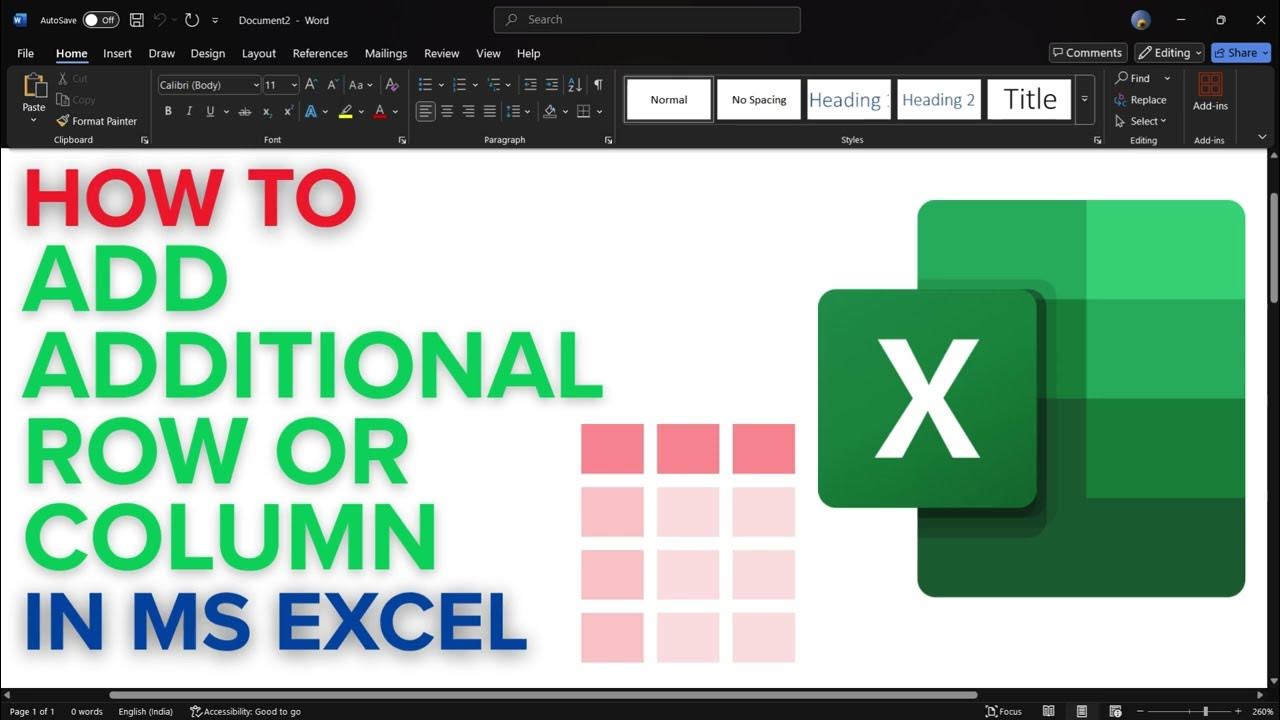 How to Add a Row or Column in Excel 2025 | Insert Rows & Columns Easily in Excel Table - YouTube