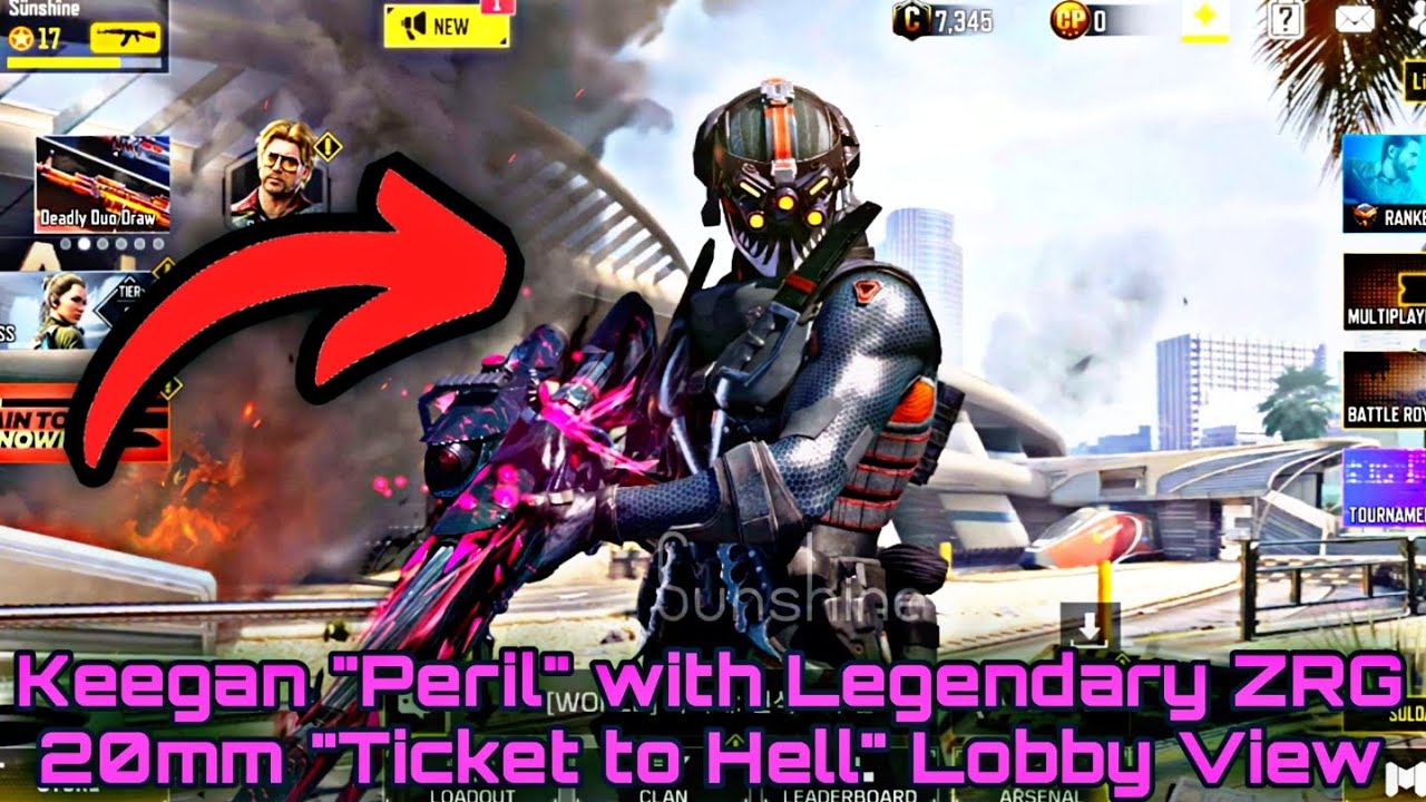 Keegan "Peril" with Legendary ZRG 20mm "Ticket to Hell" Lobby View ...