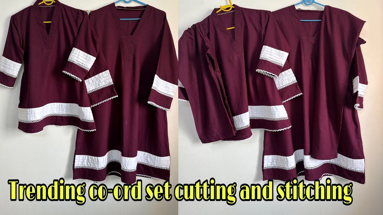 Co ord set cutting and stitching step by step | overlap neck design ...
