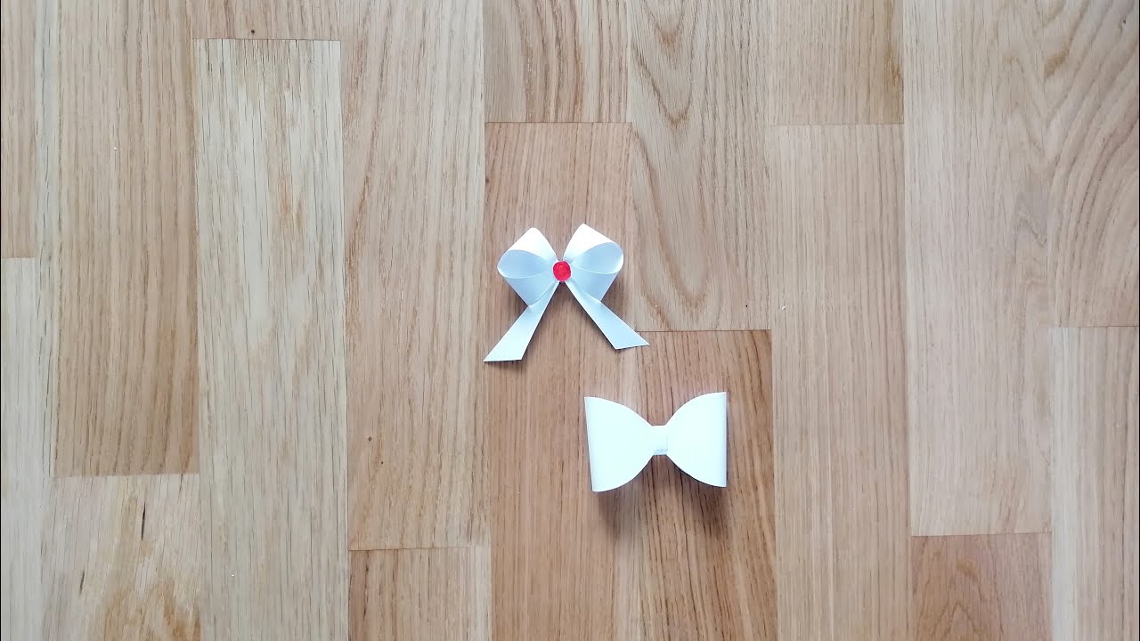 How to make easy Paper Bow | DIY |White paper Crafts for school |Simple ...