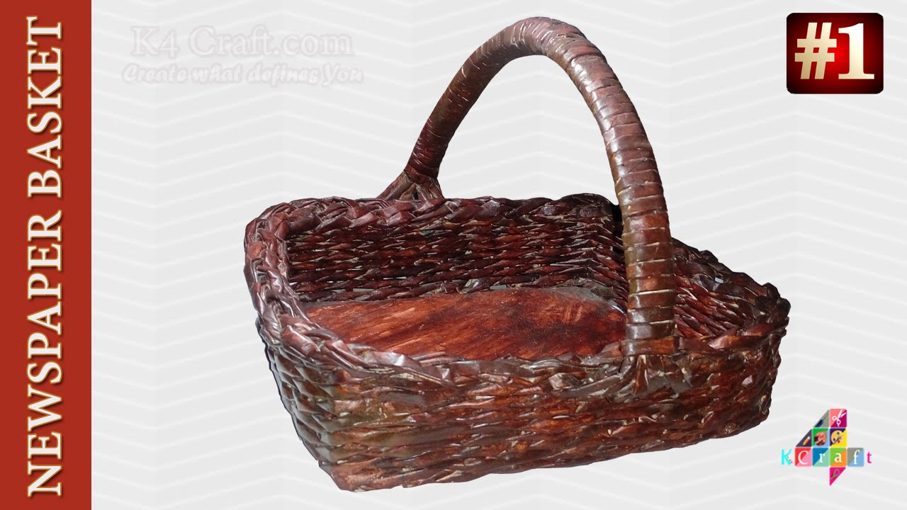 DIY: Weaving basket with recycled Newspaper - Handmade Basket for ...