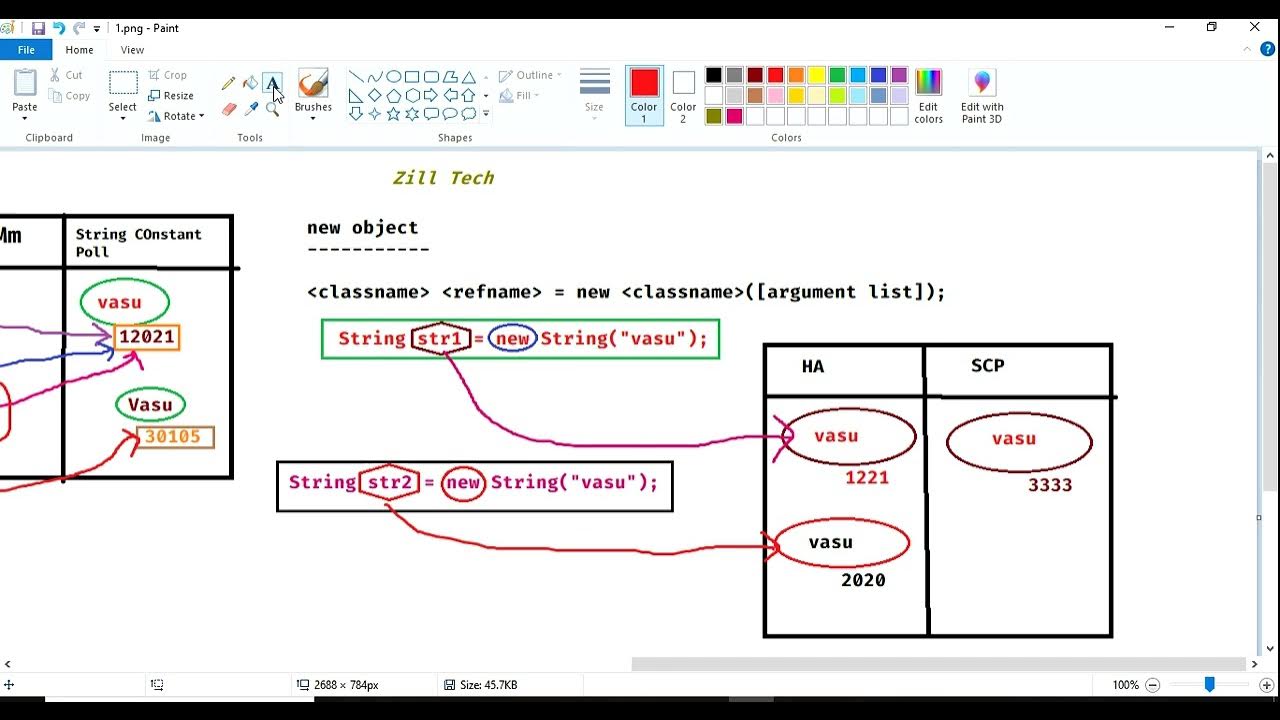 2) String object creation using new keyword. - YouTube