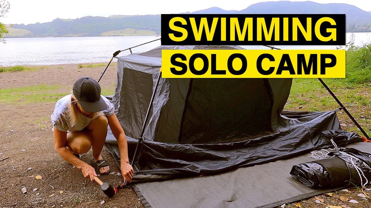 Camp and swim in cold lake 🌳🌲🏕🌲🌳 - YouTube