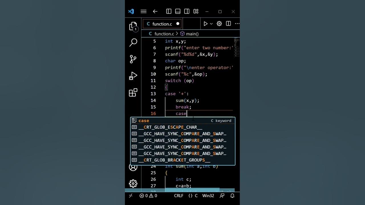 Simple Calculator Using Function Code Link In Descriptioncoding Trending Vscode Cplusplus
