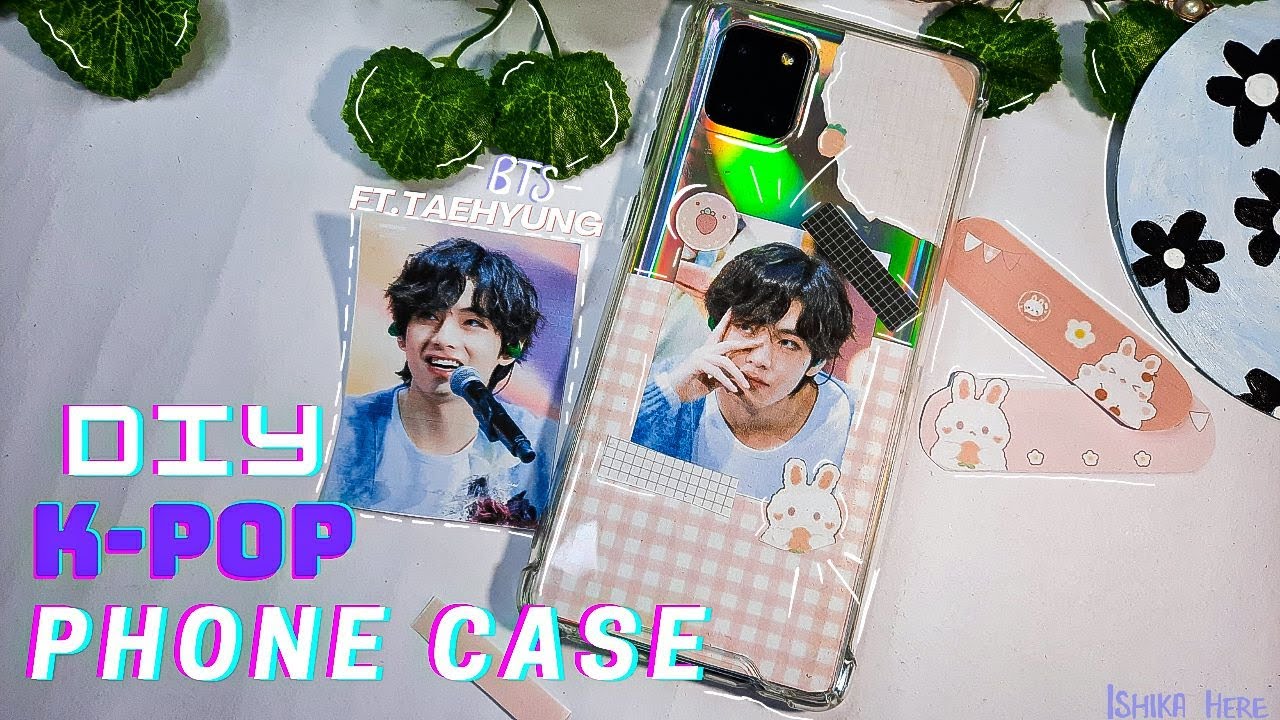 DIY aesthetic KPOP(BTS) phone case ft.Taehyung ⭐️ - YouTube