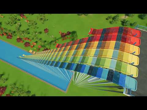 From Lowest to Highest Water Slide Drops – Planet Coaster 2