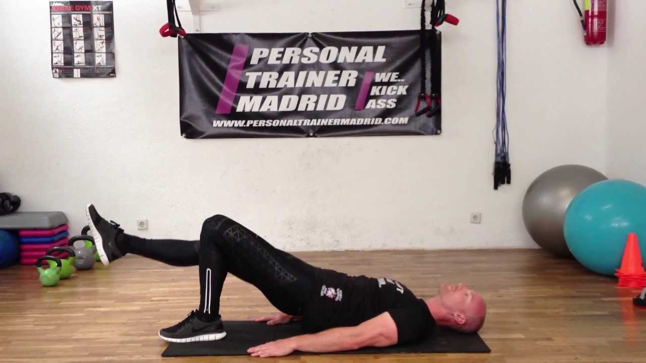 One Leg Pelvic Thrusts - YouTube