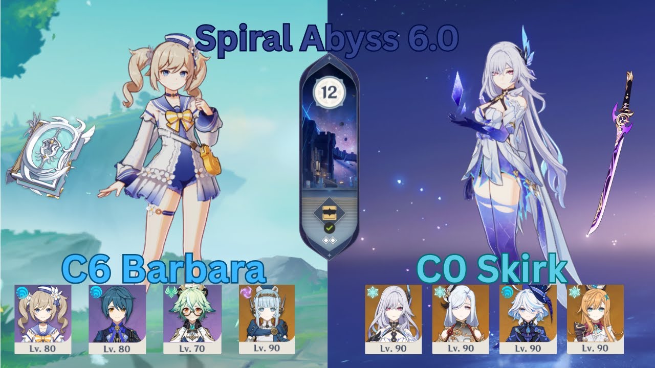 F2P C6 Barbara Ineffa & C0 Skirk Freeze | Genshin Impact | Spiral Abyss ...