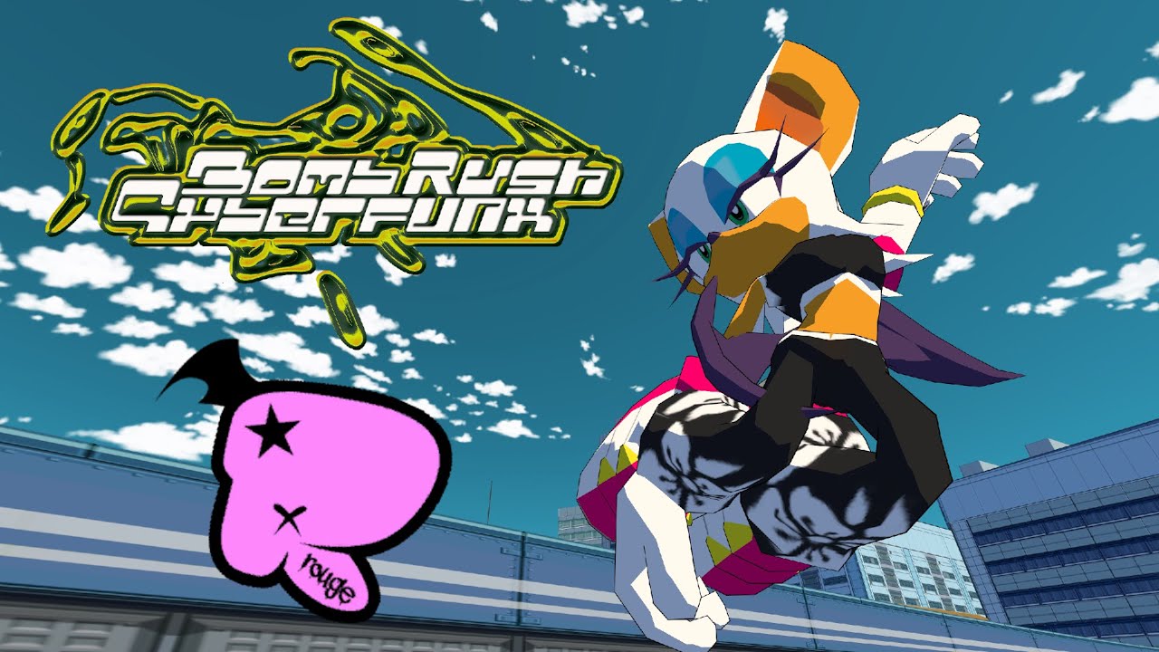 Rouge the Bat goes ALL CITY in Bomb Rush Cyberfunk - YouTube