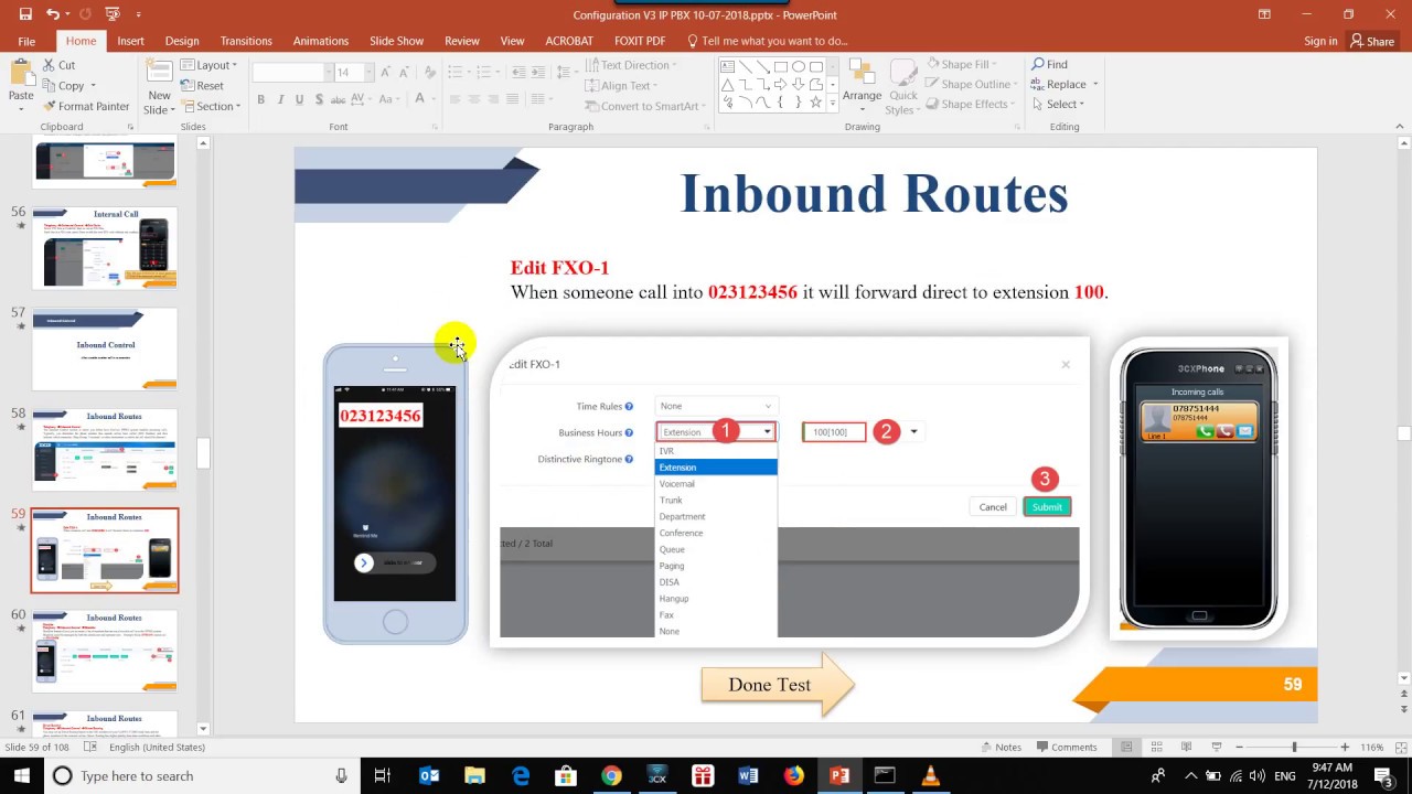 12 Inbound Control direct to extension 100 - YouTube