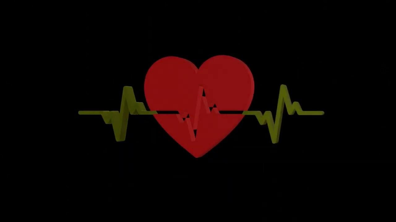 3D rotating heart centre logo animation spin loop - YouTube